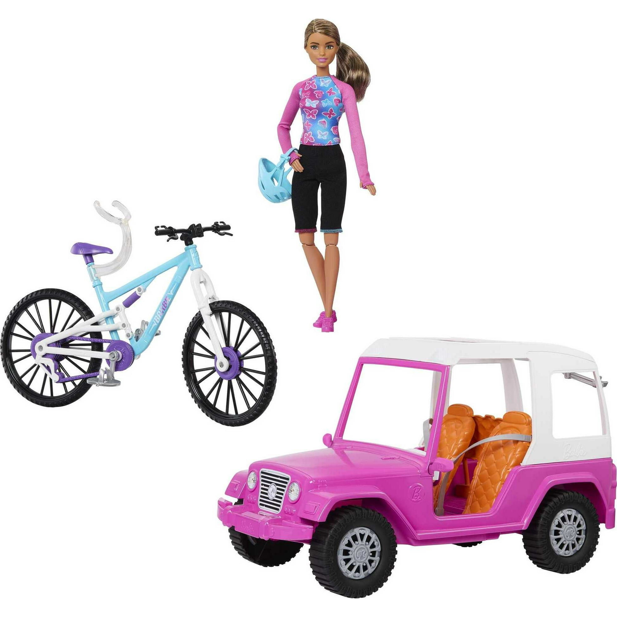 Barbie 2023 Doll Mountain Bike and Car Bundle